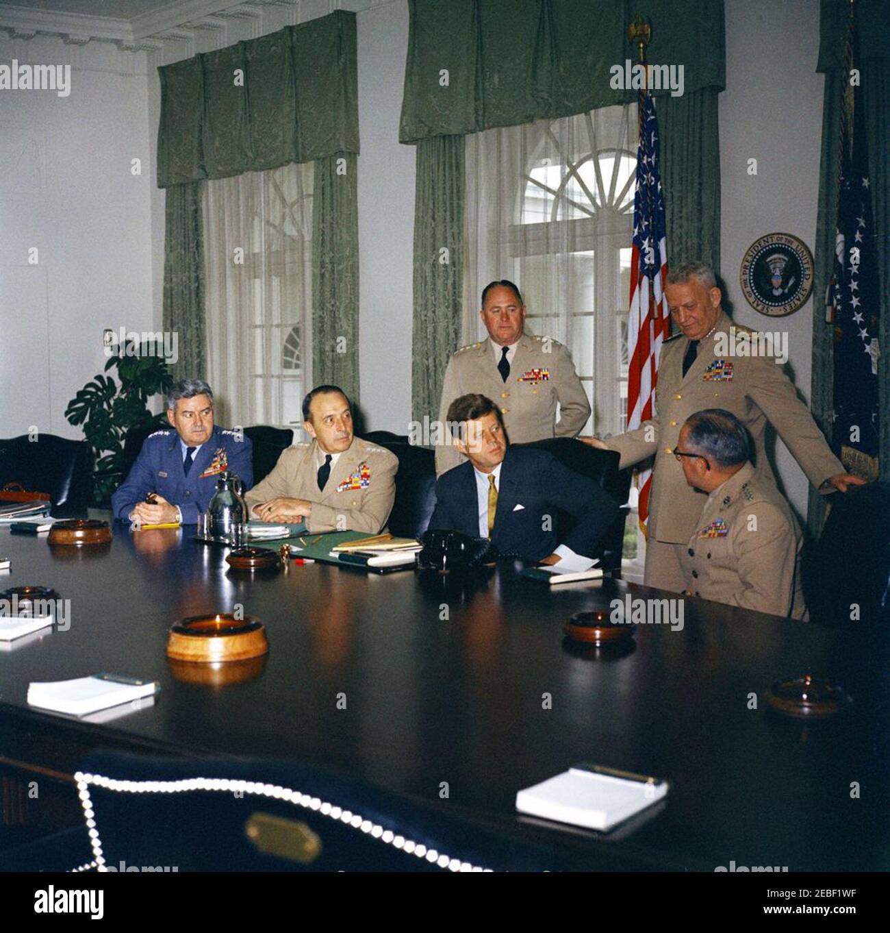 Meeting with the Joint Chiefs of Staff (JCS), 11:55AM. President John F ...