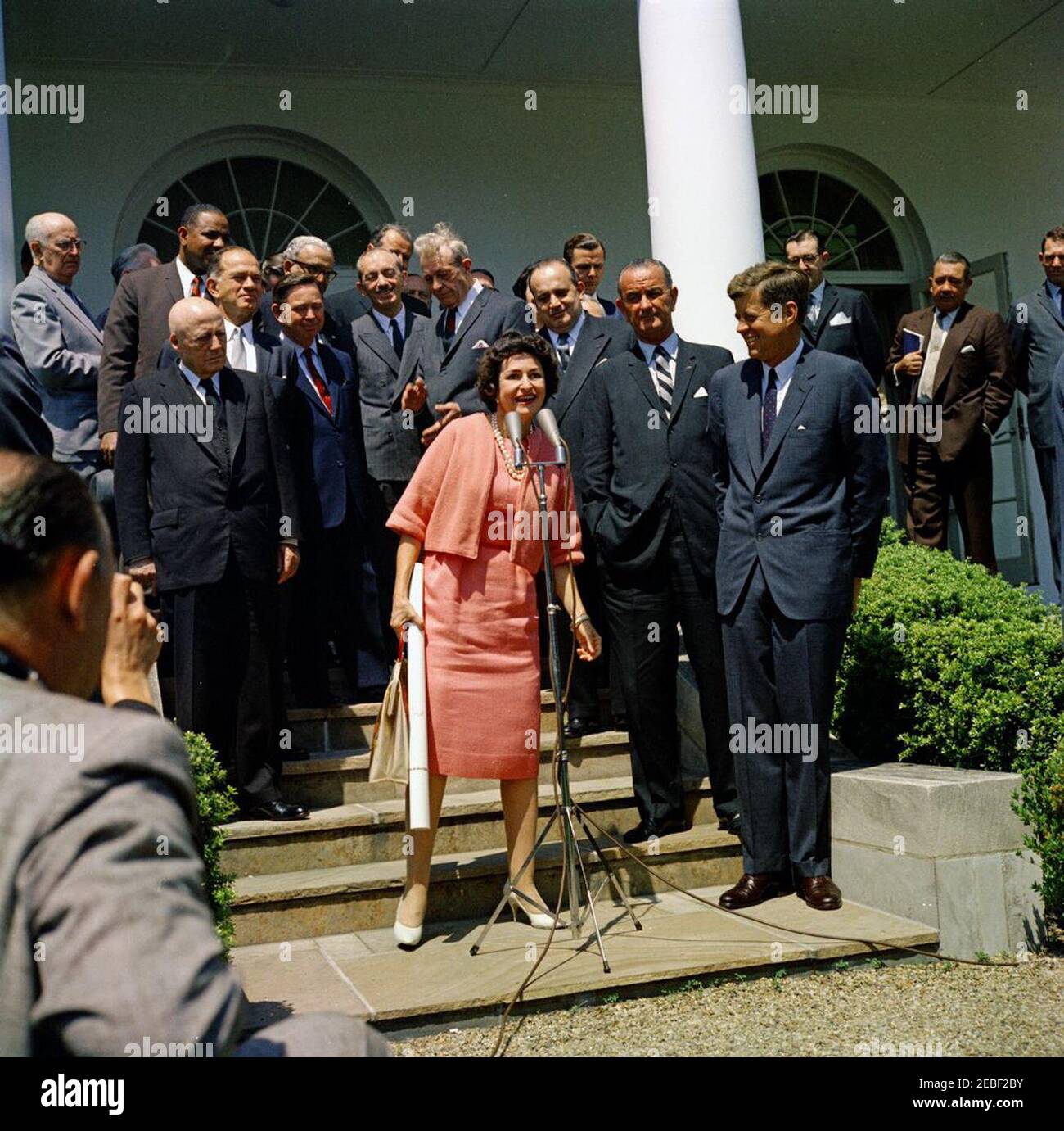 Welcoming ceremony upon the return of Vice President Lyndon B. Johnson ...