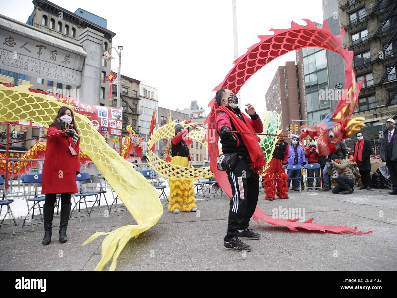 New York, United States. 12th Feb, 2021. Revelers watch the ...