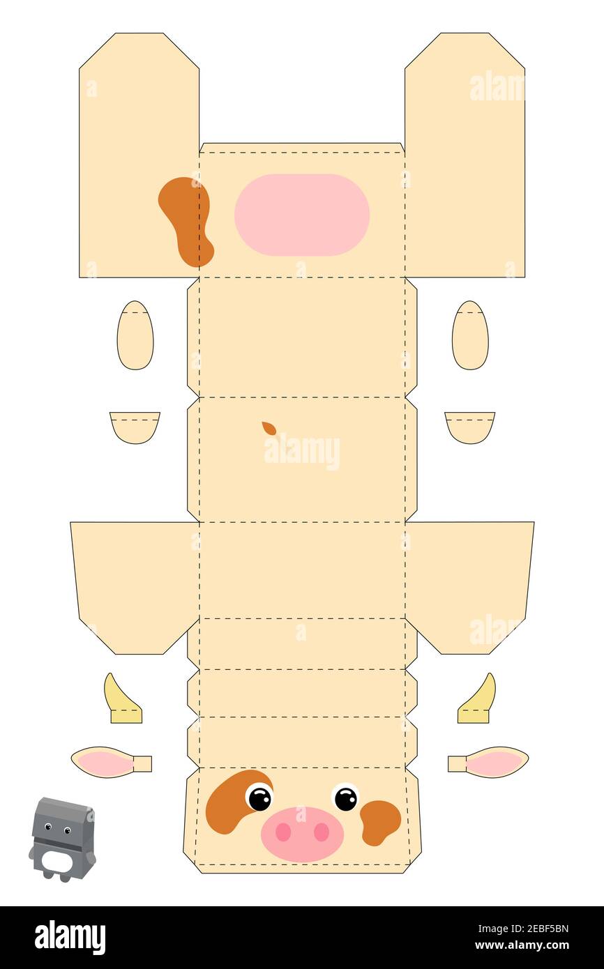 Party favor box cow design for for sweets, candies, small presents ...