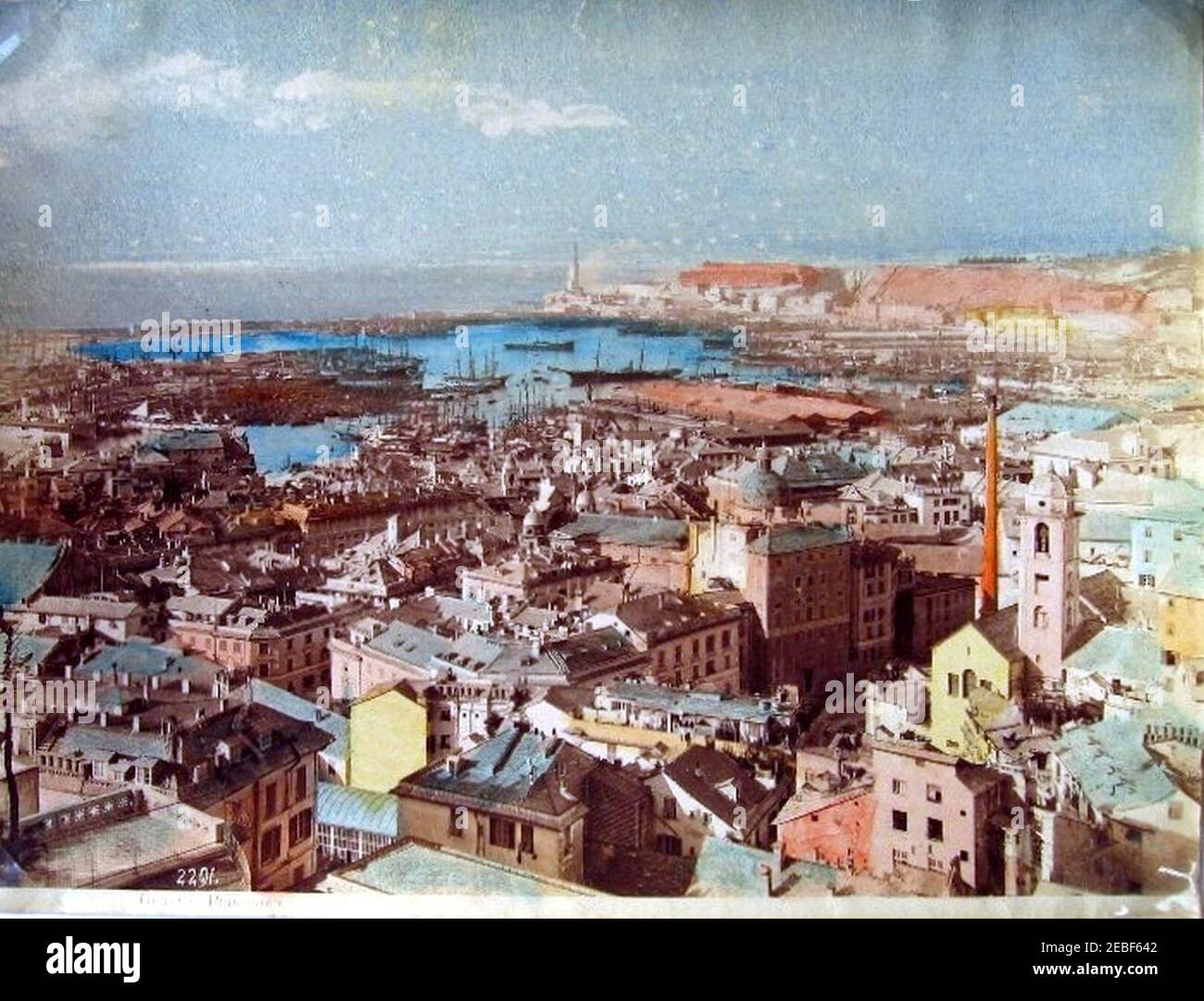 Noack, Alfred (1833-1895) - n. 2291 - Genova - Panorama - Colorizzato ...