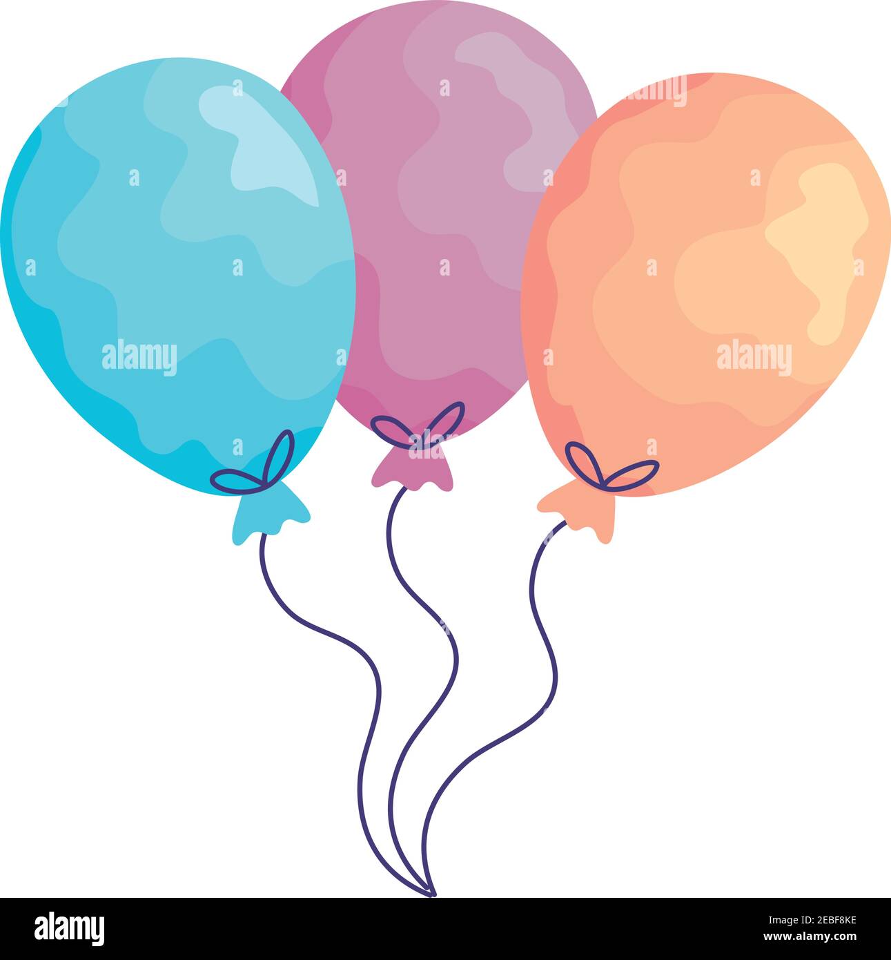 balloons helium floating acuarela birthday icons Stock Vector Image ...