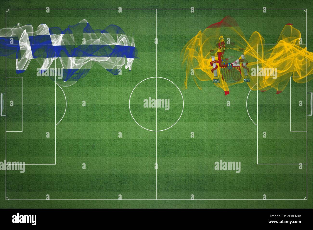 Greece vs Spain Soccer Match, national colors, national flags, soccer ...