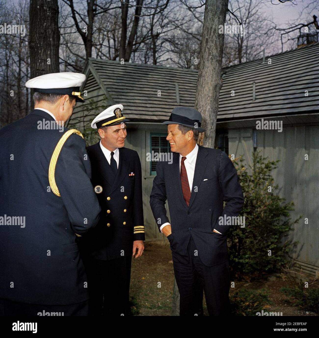 Meeting with former President Dwight D. Eisenhower (DDE) at Camp David ...