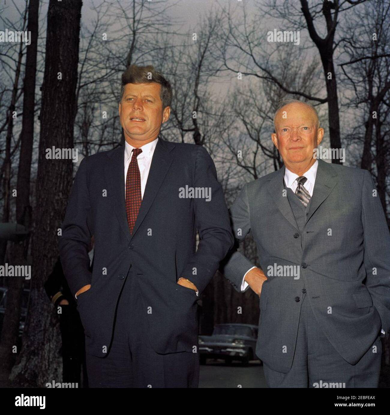 John kennedy and former president eisenhower hi-res stock photography ...