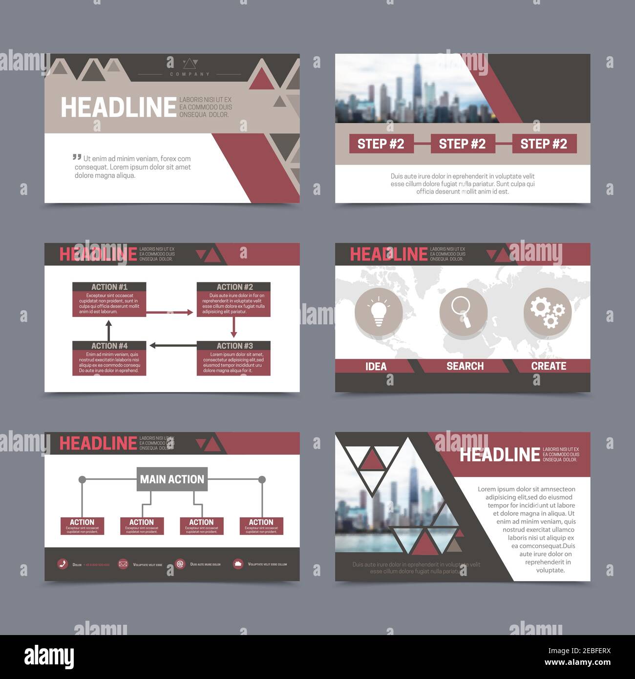 Paper presentation and report design templates set with abstract ...