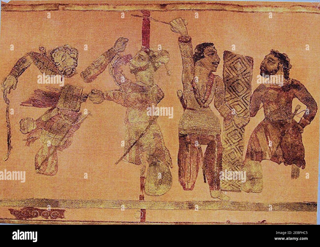 Noin-Ula carpet, fighting sceneNoin-Ula carpet, fighting scene Stock ...