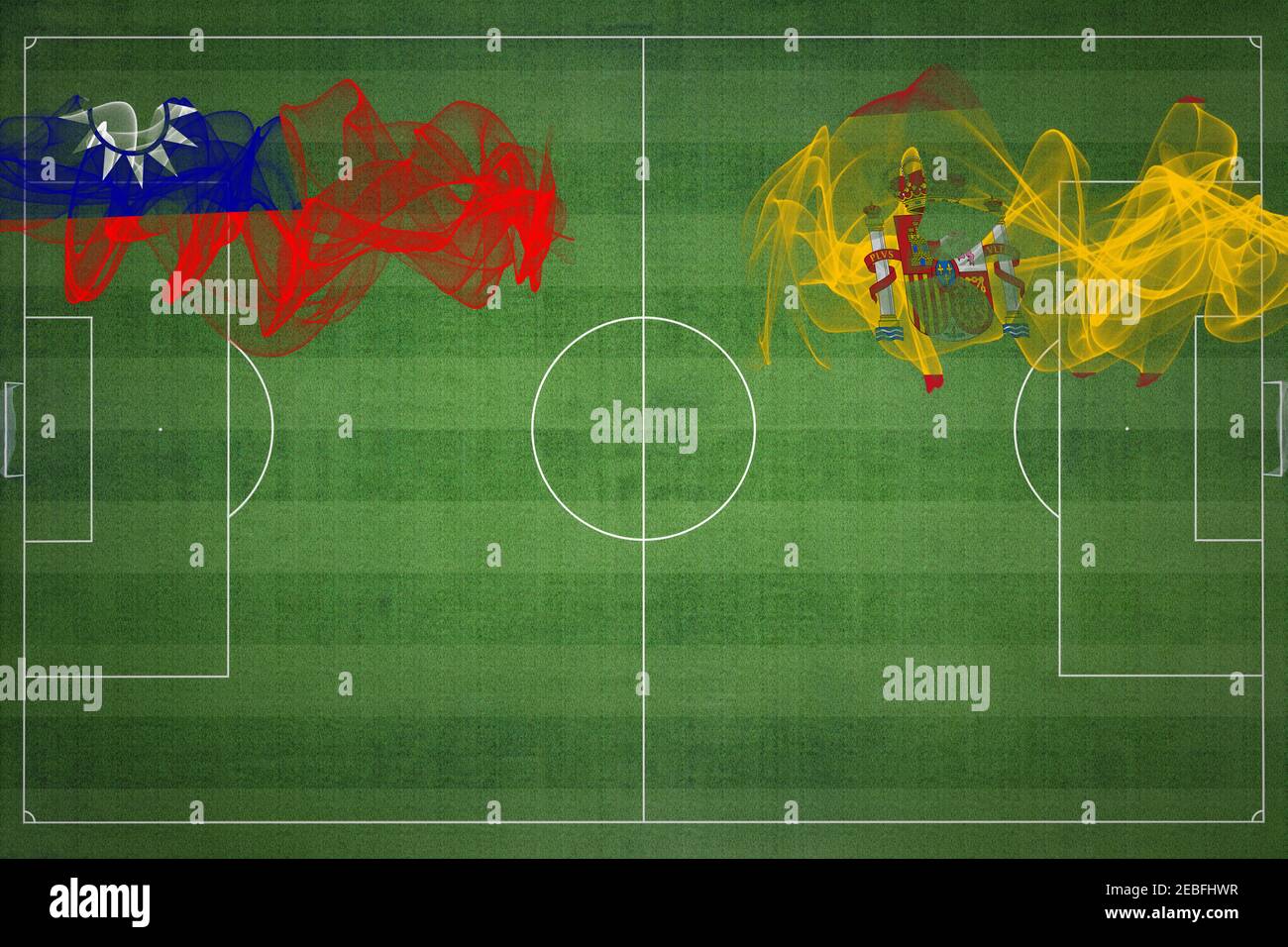 Taiwan vs Spain Soccer Match, national colors, national flags, soccer ...