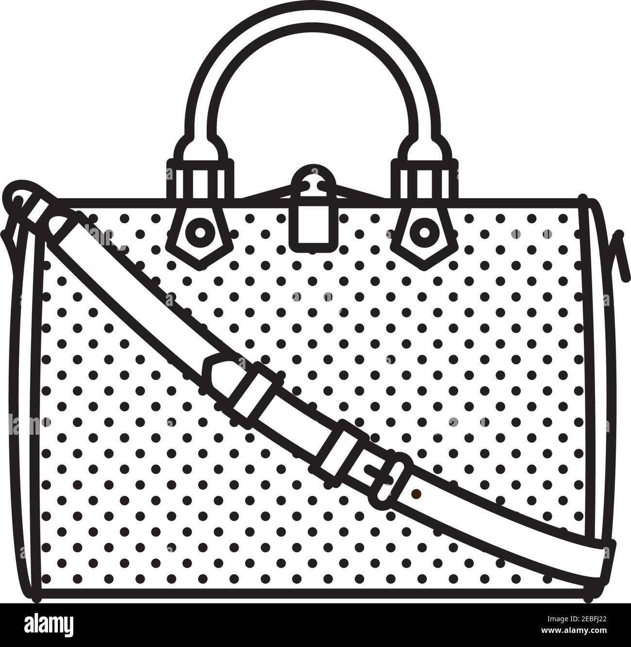 Iconic fashion designer handbag vector line icon for Handbag Day on ...