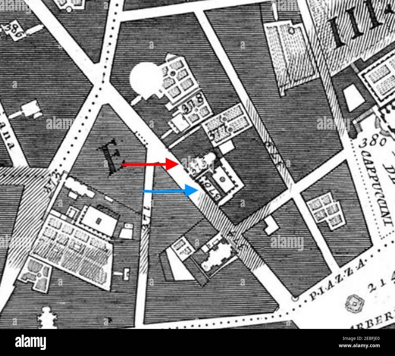 Nolli 1748 – Santa Francesca Romana a Strada Felice Stock Photo - Alamy