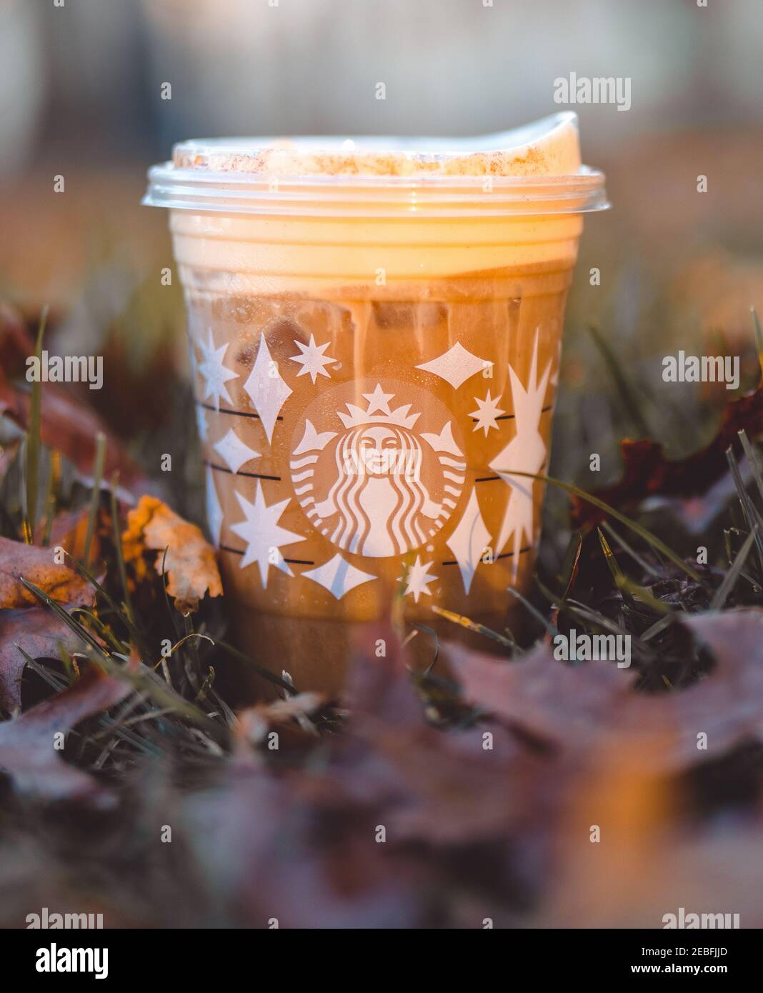 Starbucks Coffee Drink in Fall Stock Photo - Alamy