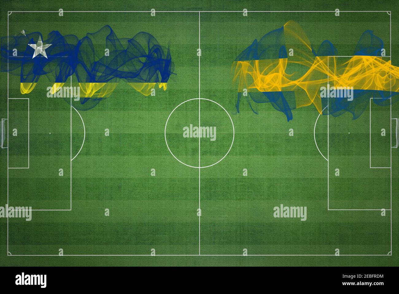 Curacao vs Sweden Soccer Match, national colors, national flags, soccer ...