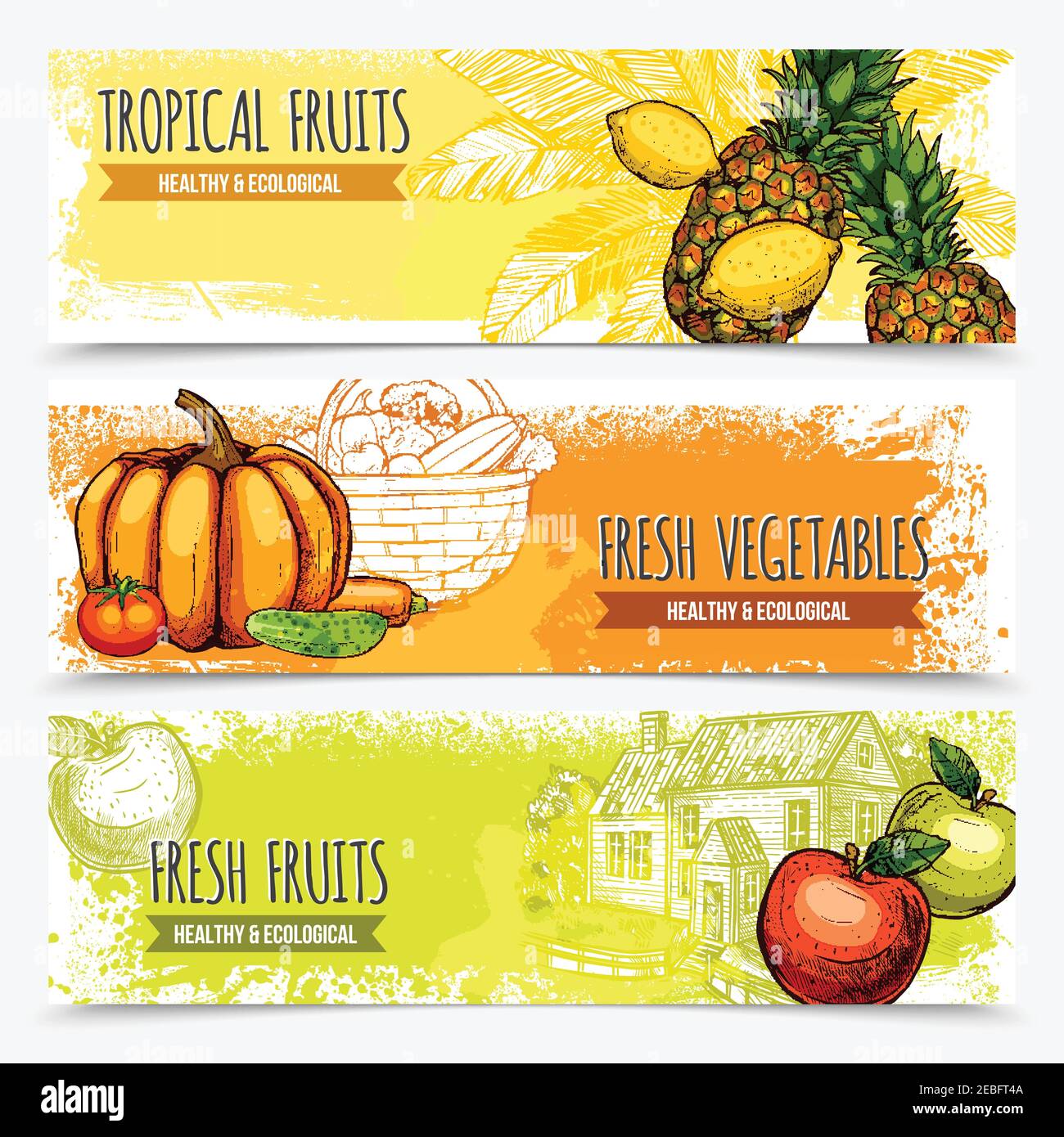 Exotic fruits and vegetables Stock Vector Images - Alamy