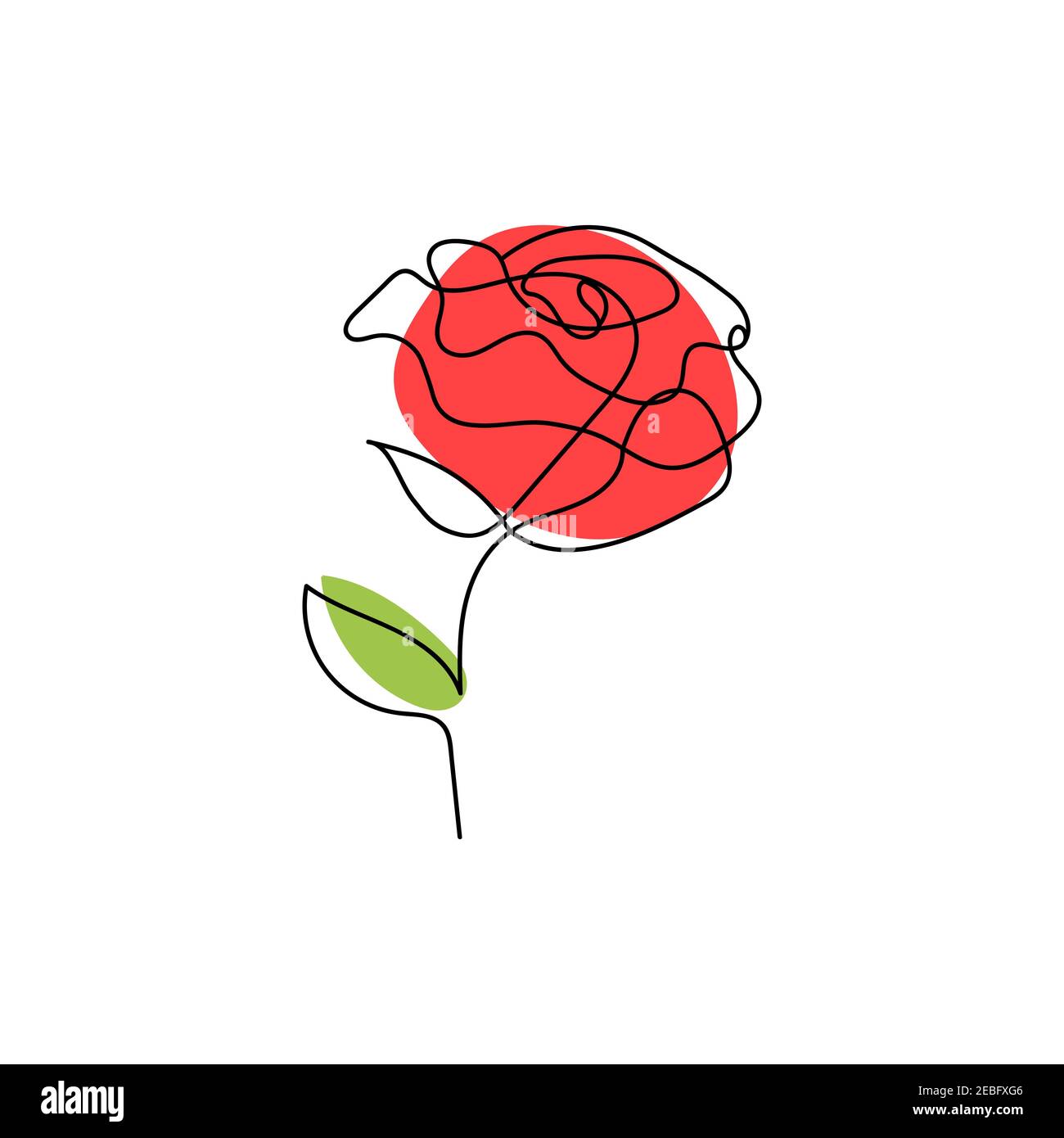 Floral vector logo one line art. Monoline minimalist outline drawing ...