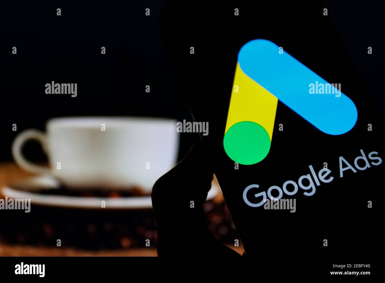 In this photo illustration a Google Ads logo seen displayed on a ...