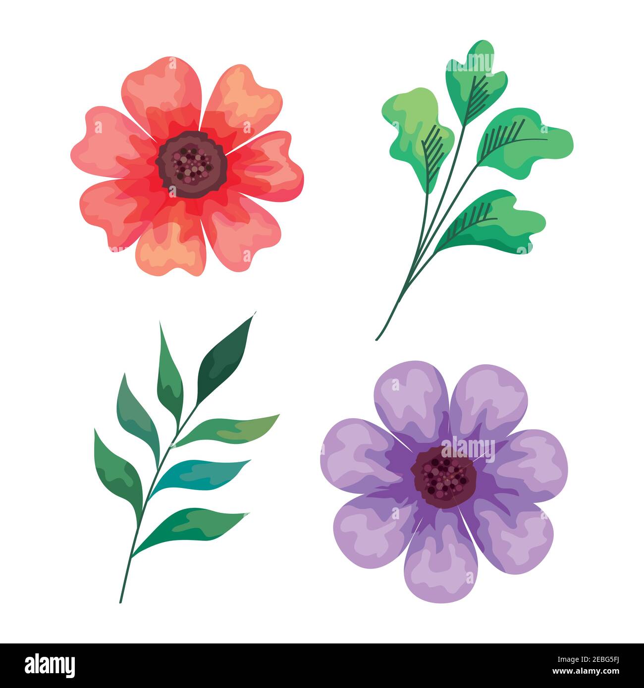 Perennial flowers garden Stock Vector Images - Alamy