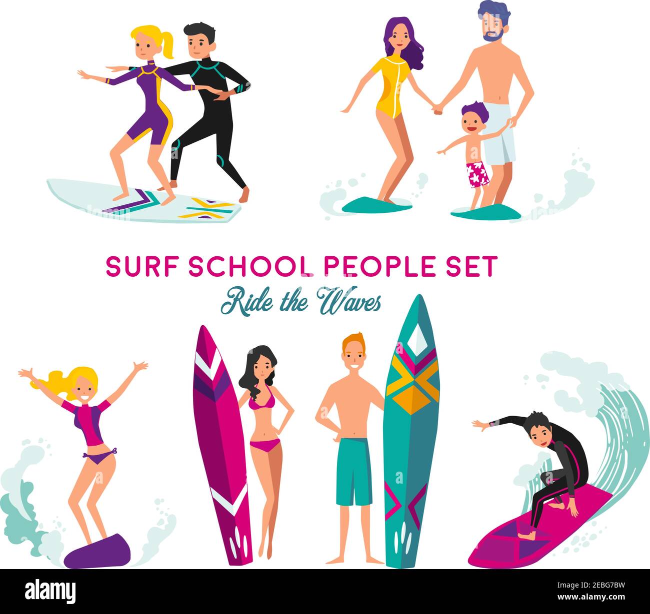 Lifeguard riding wave Stock Vector Images - Alamy