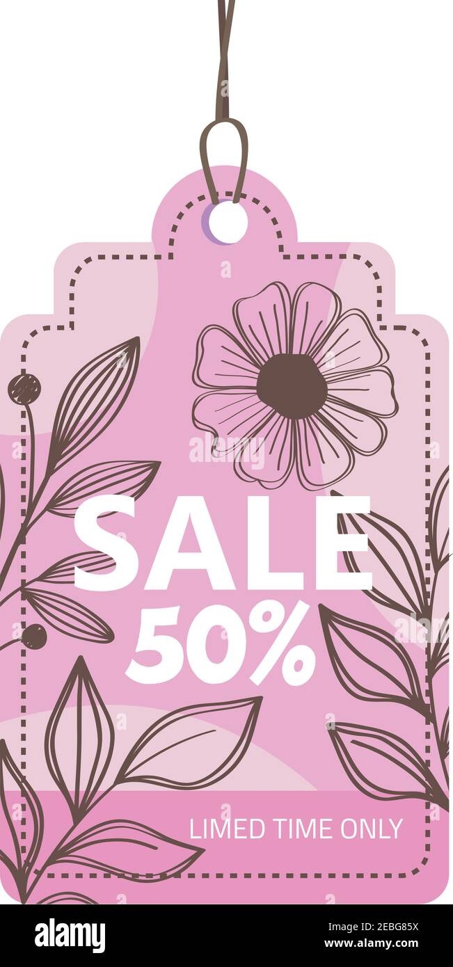 sale spring season half price tag hanging icon Stock Vector Image & Art ...