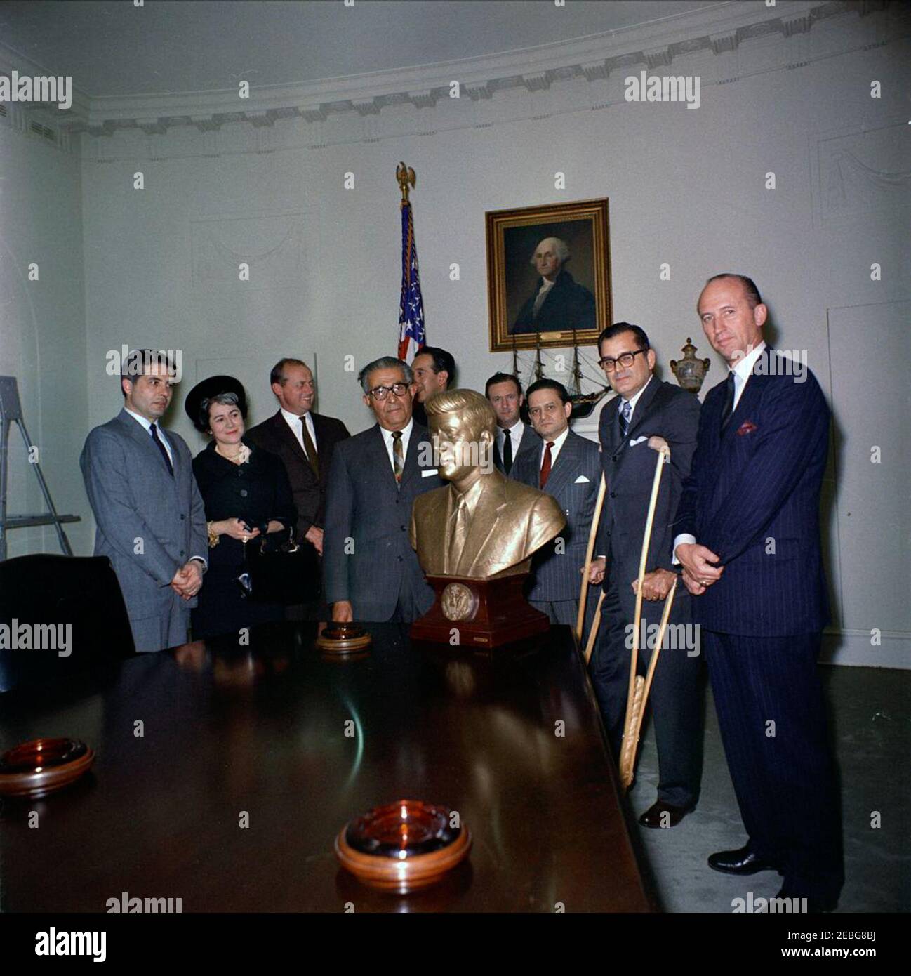 Bust of President Kennedy presented to the White House. Chief of ...