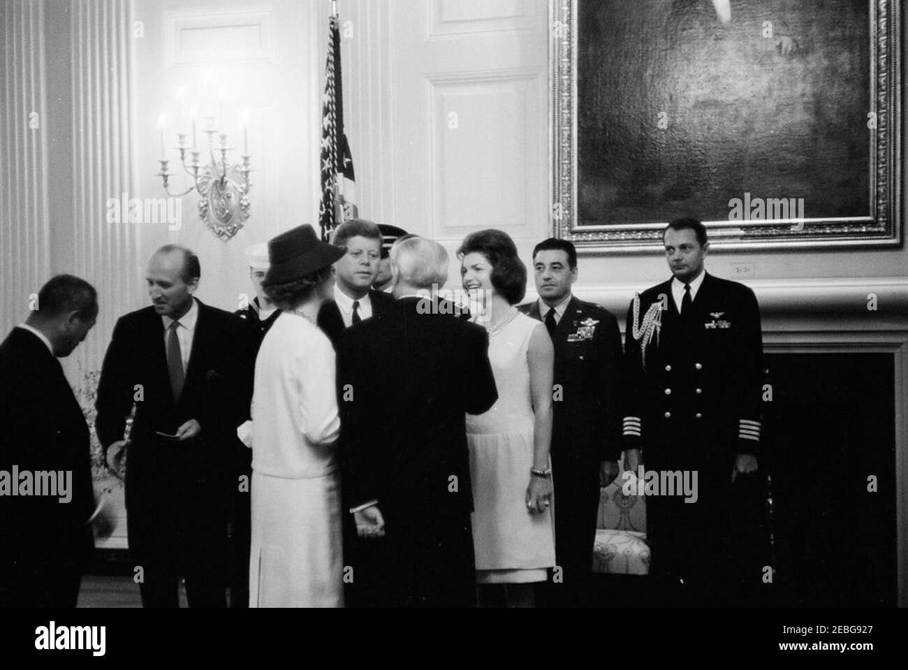 Diplomatic Reception, 6:00PM. President John F. Kennedy and First Lady ...