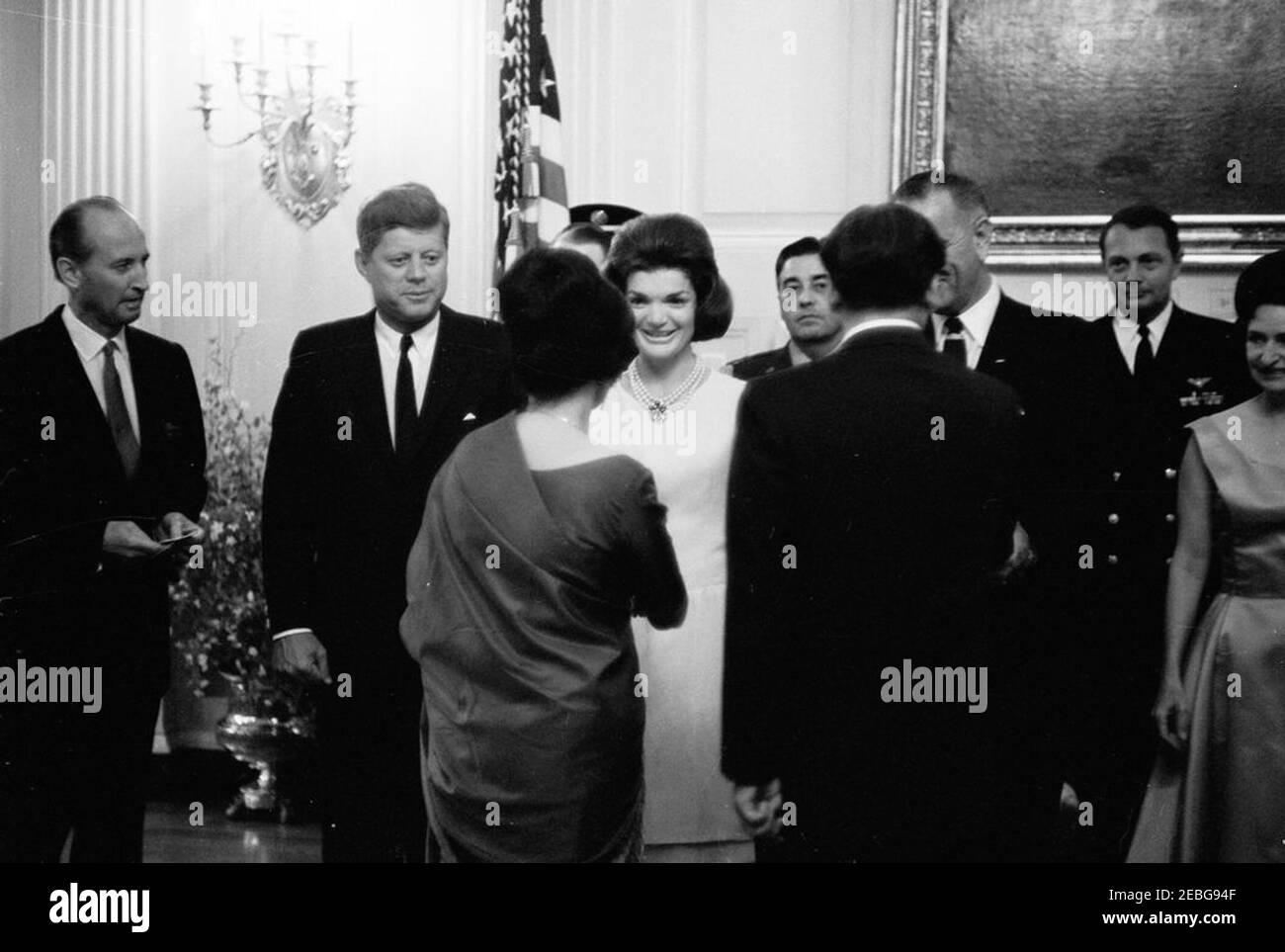 Diplomatic Reception, 6:00PM. President John F. Kennedy, First Lady ...