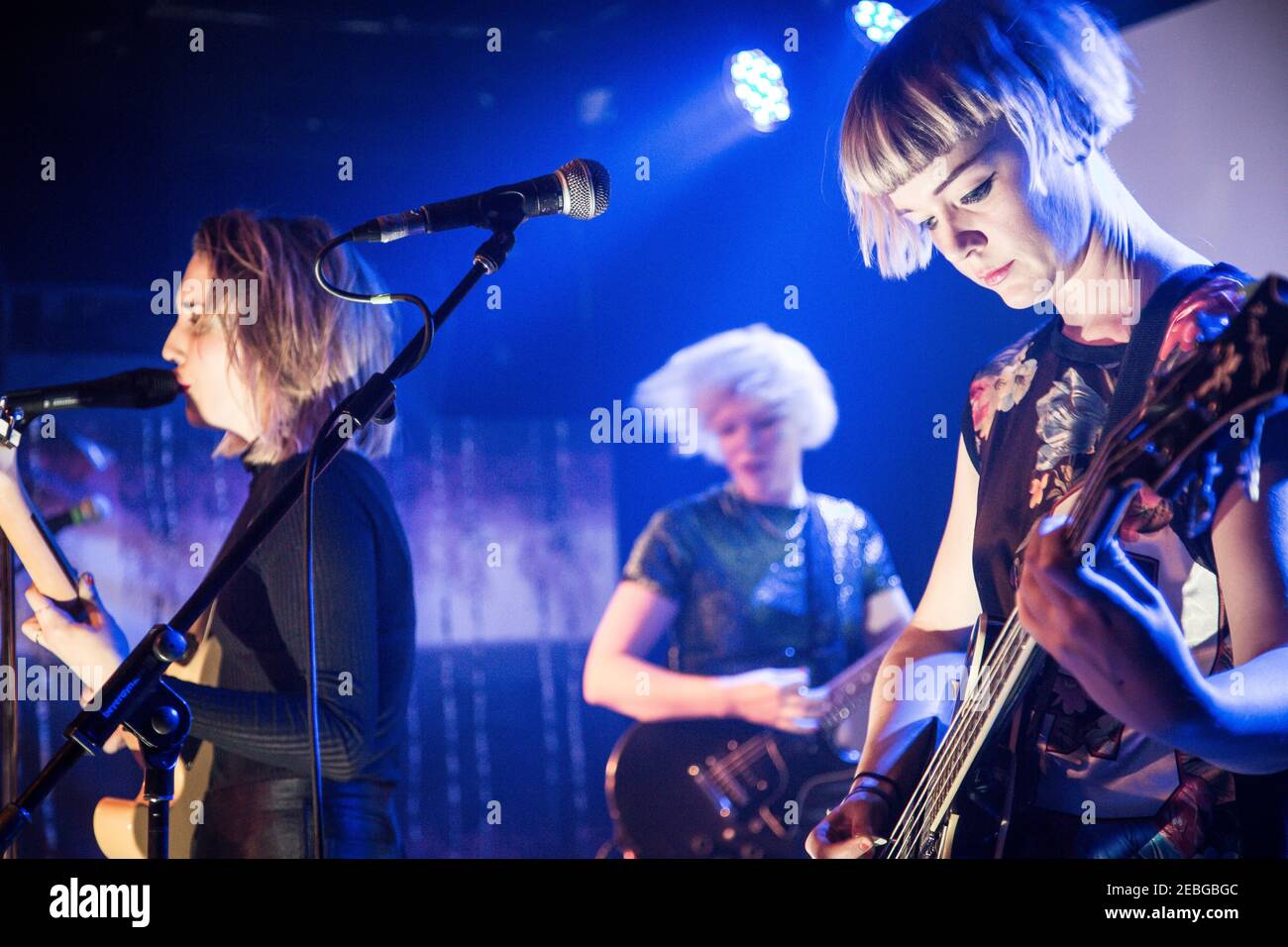 PINS performing on stage at The Lexington in London Stock Photo - Alamy