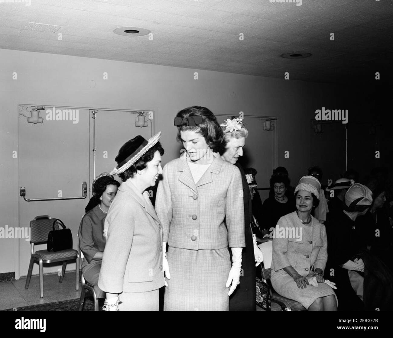 First Lady Jacqueline Kennedy (JBK) attends Congressional Club Luncheon ...