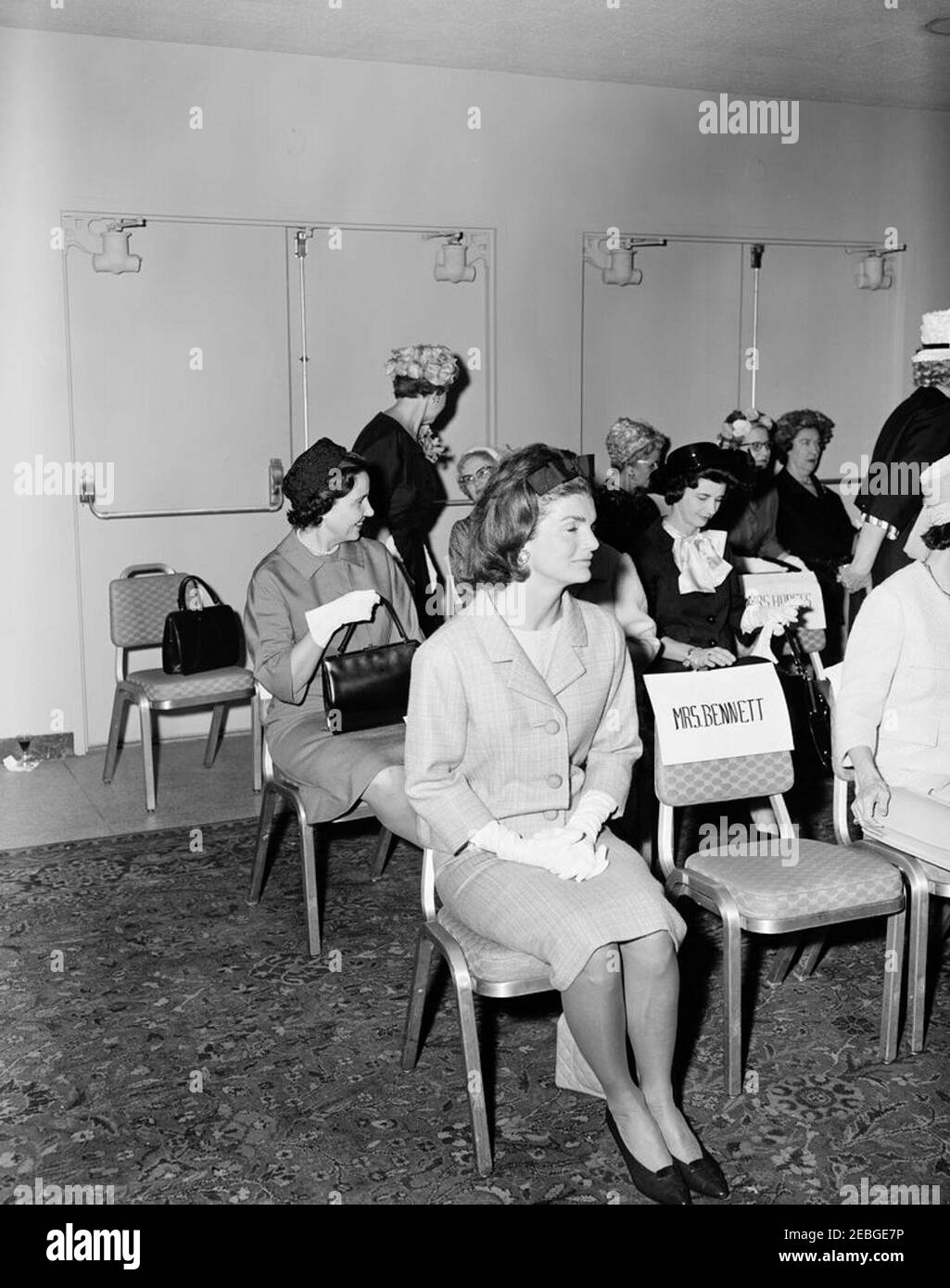 First Lady Jacqueline Kennedy (JBK) attends Congressional Club Luncheon ...