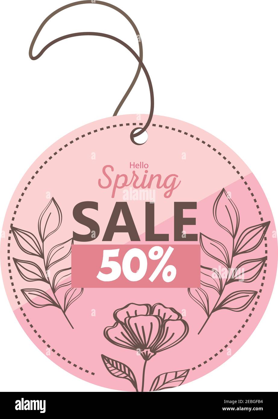 sale spring season circular tag hanging icon Stock Vector Image & Art ...
