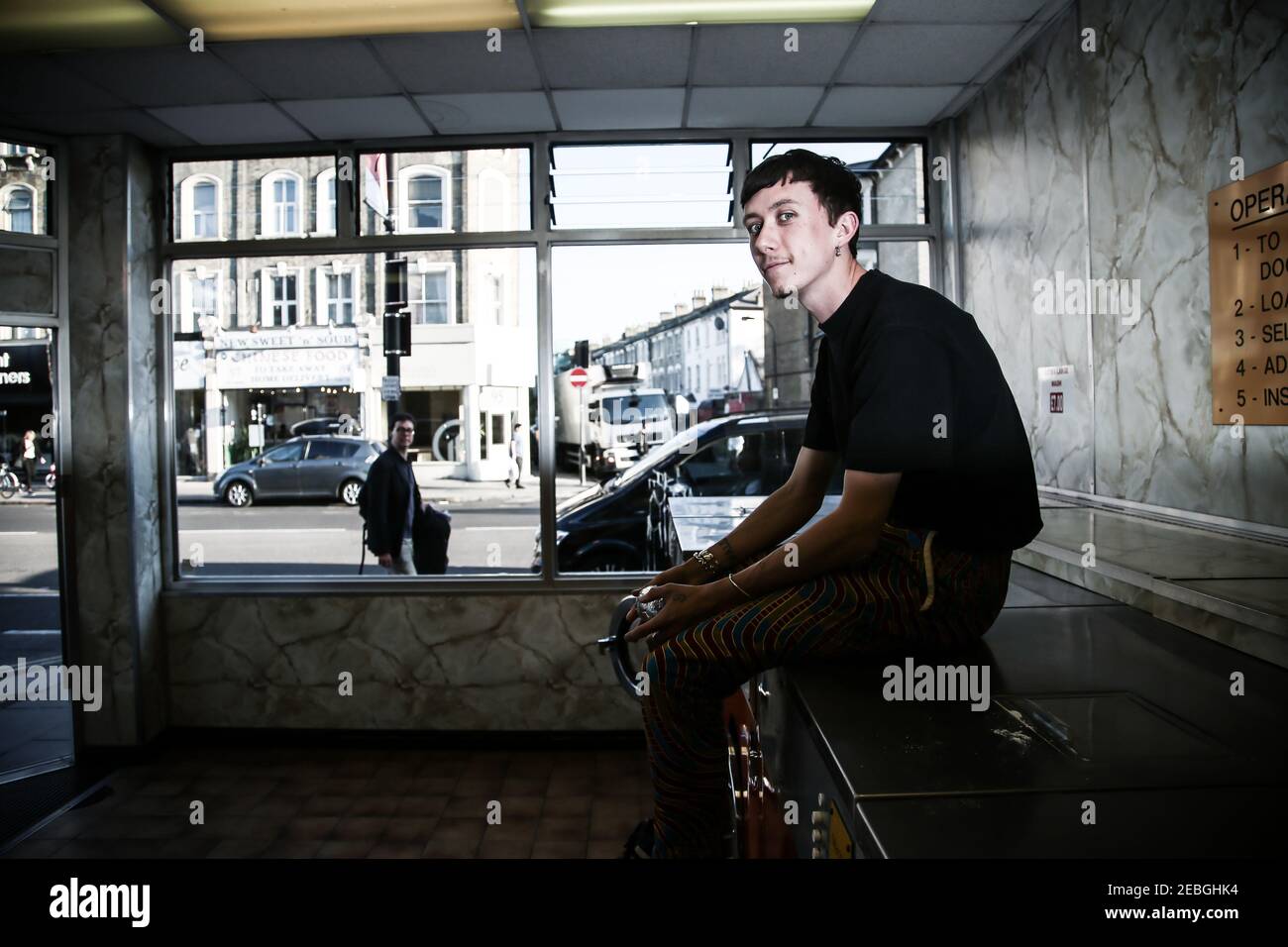 EXCLUSIVE: Alex Burty poses for photos before going on stage at Bush ...