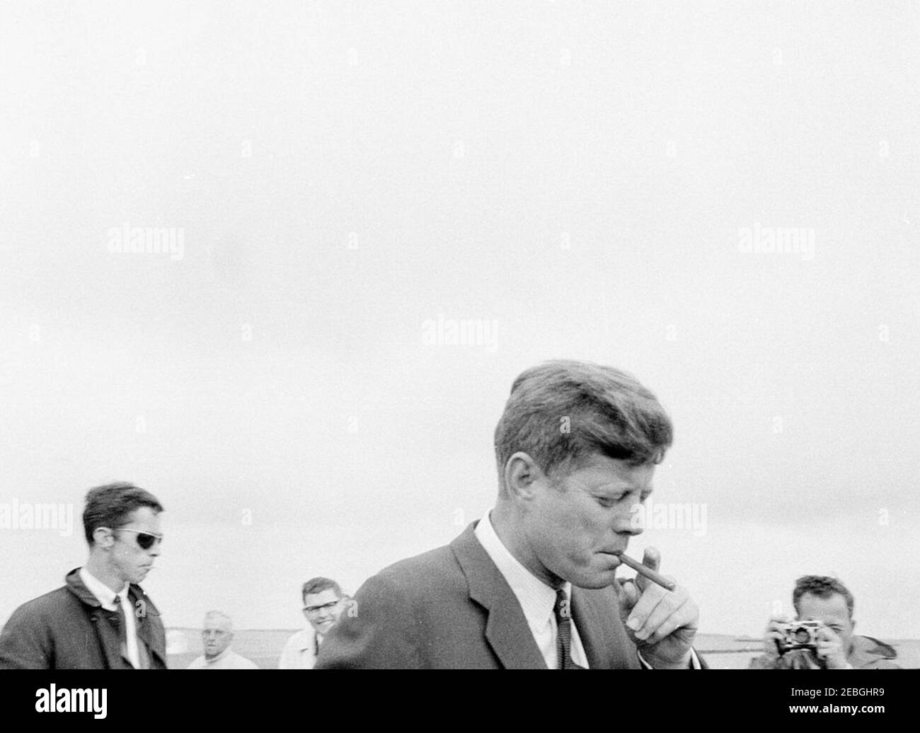 Weekend in Hyannis Port: President Kennedy with cigar. President John F ...