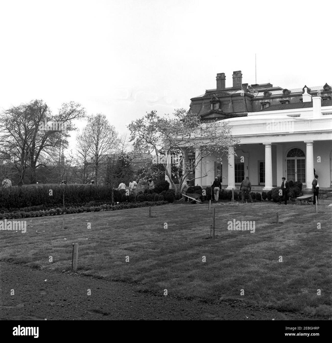 West wing colonnade Black and White Stock Photos & Images - Alamy