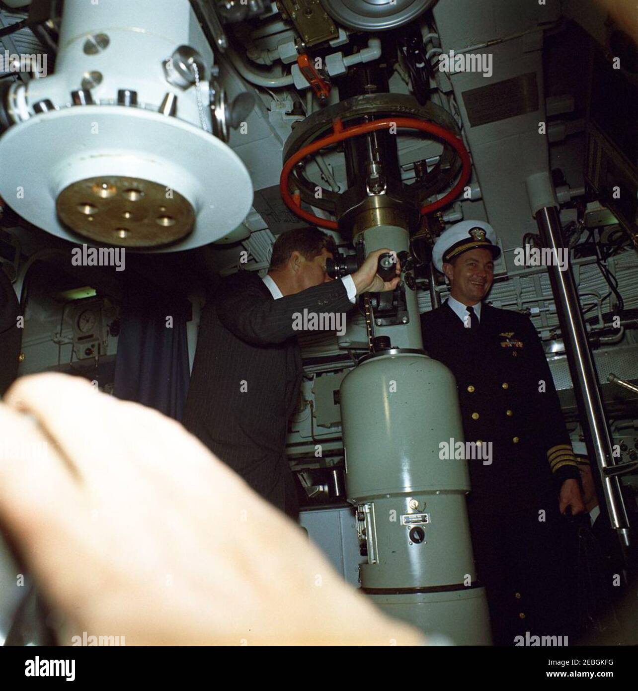 Visit to the Atlantic Fleet: President Kennedy aboard submarine USS ...