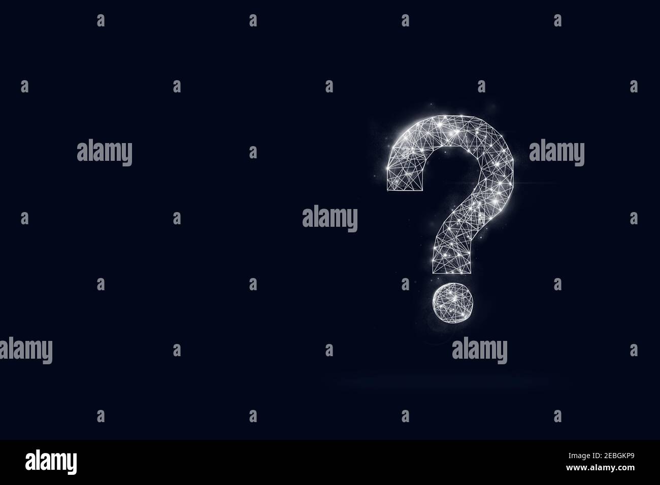 Hologram of the question mark on dark blue background Stock Photo - Alamy