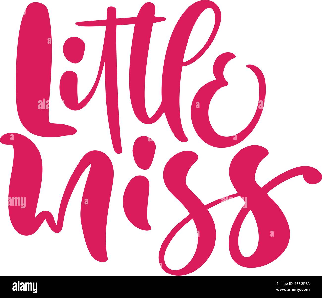 Little miss vector calligraphy lettering text. Hand drawn modern and ...