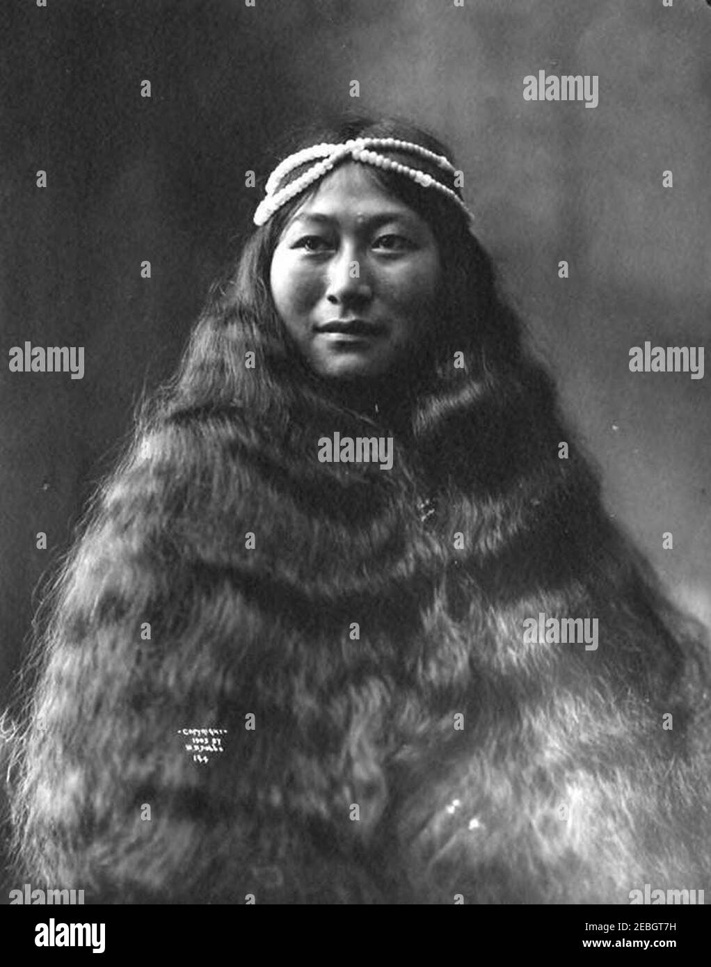 Nora Oo-Teen'a, Eskimo woman with unbraided hair, Alaska, 1903 (AL+CA ...