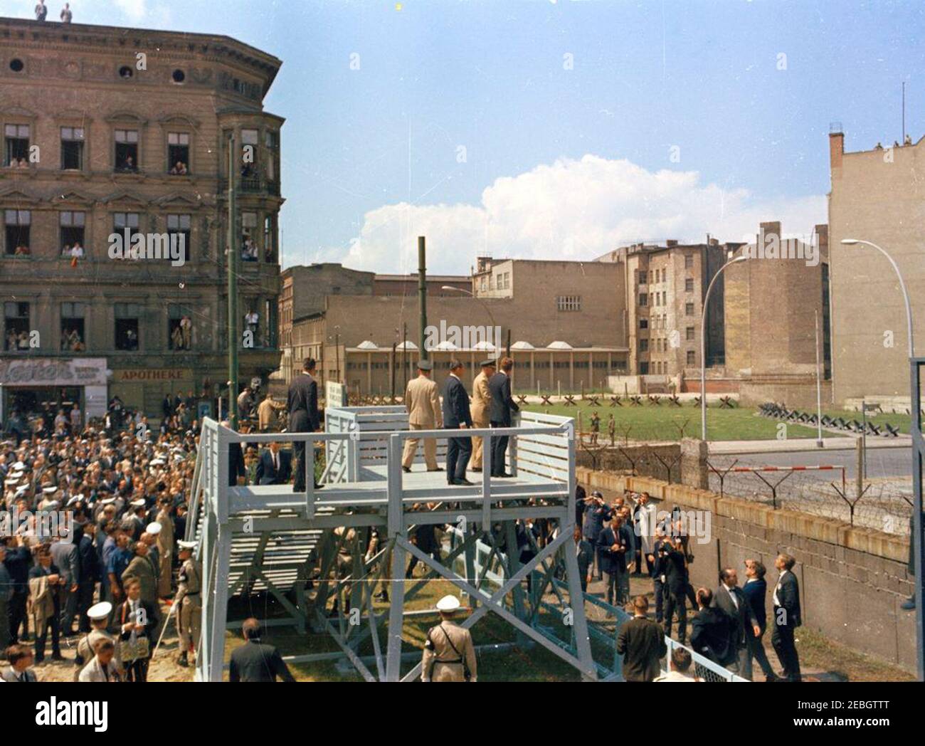 Trip to Europe: Germany, West Berlin: President Kennedy at Checkpoint ...