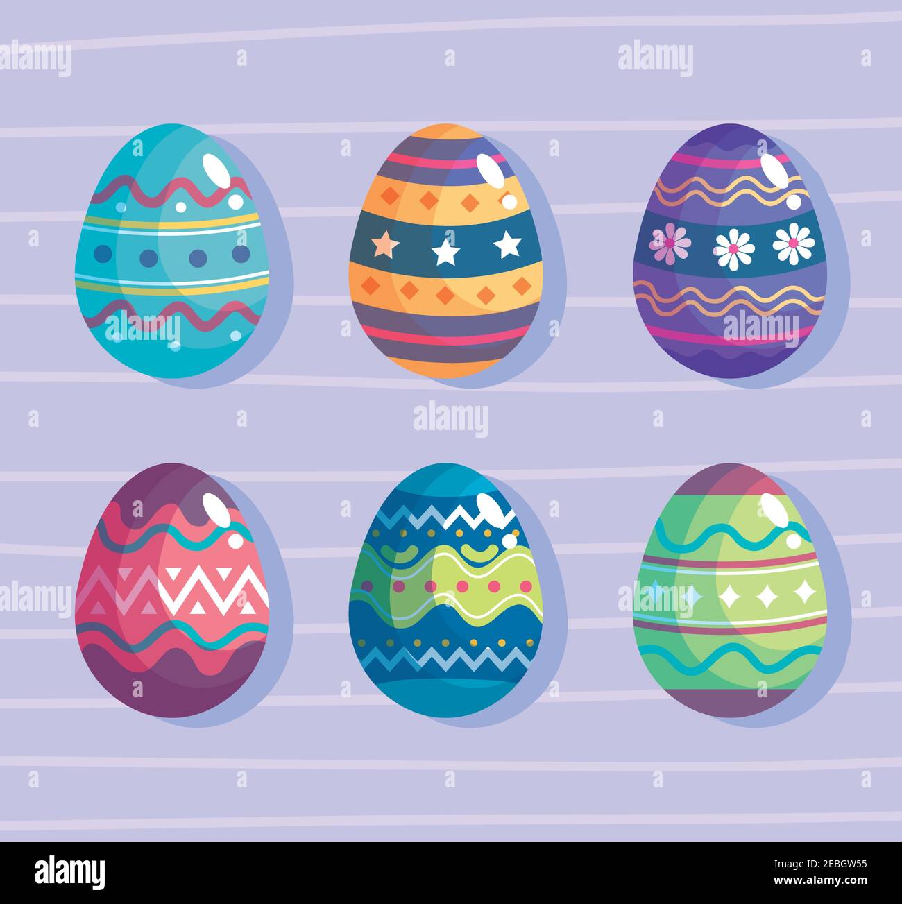 Illustration of six eggs Stock Vector Images - Alamy