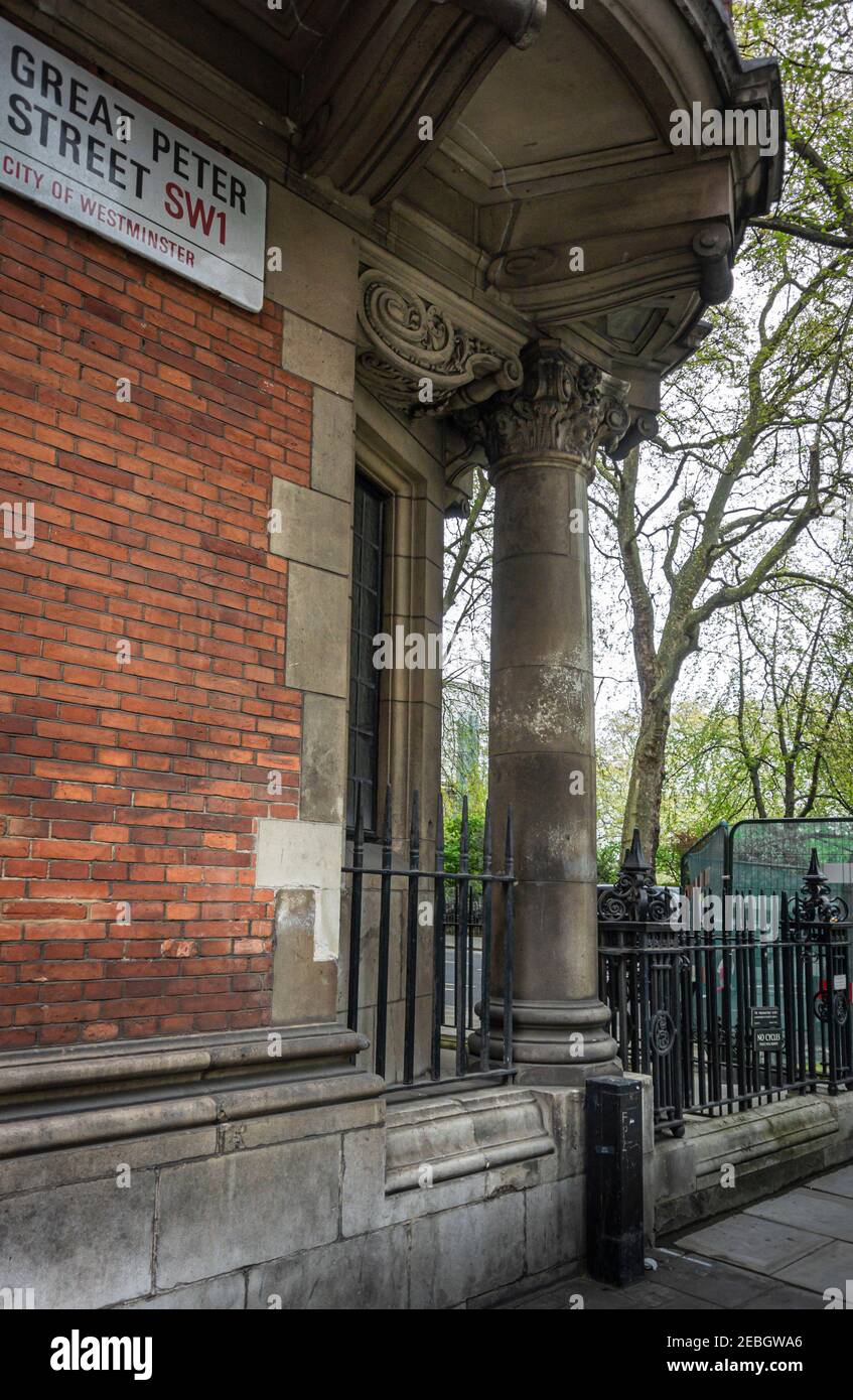 Building at the corner of Great Peter Street, London, UK Stock Photo ...