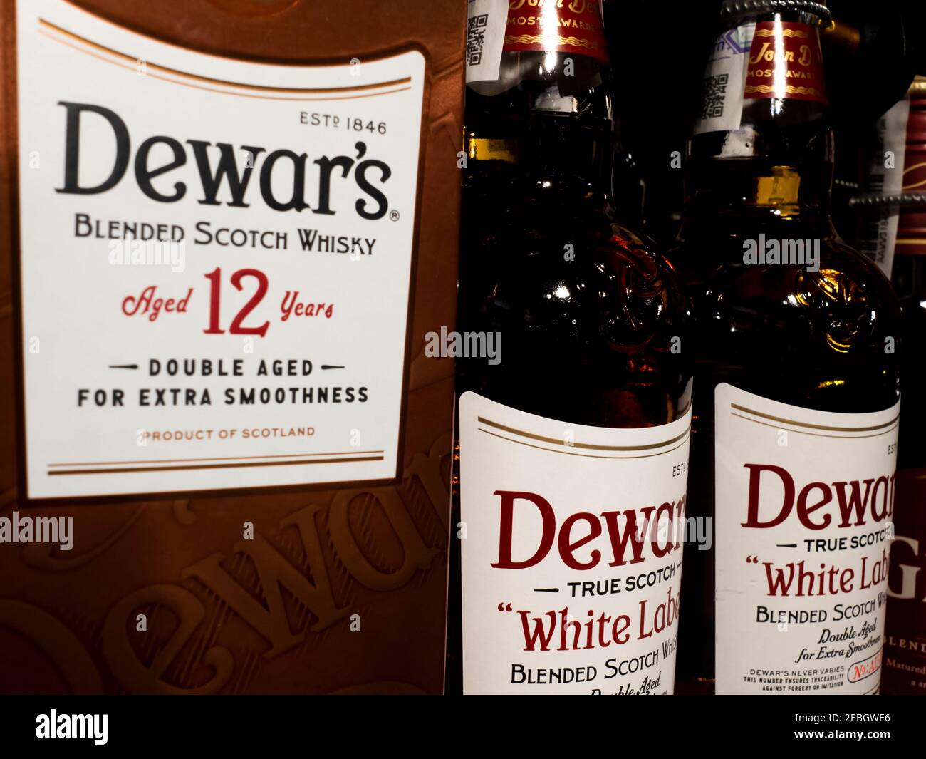 Kiev, Ukraine. 12th Feb, 2021. Dewar's White Label True Scotch Whisky ...