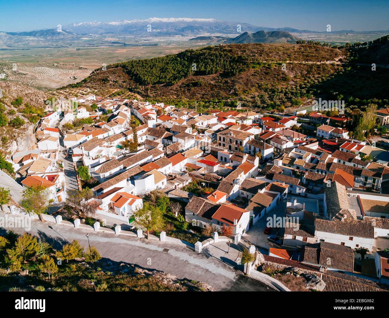 Moclín cityscape seen from the castle. Moclín, Granada, Andalucía ...