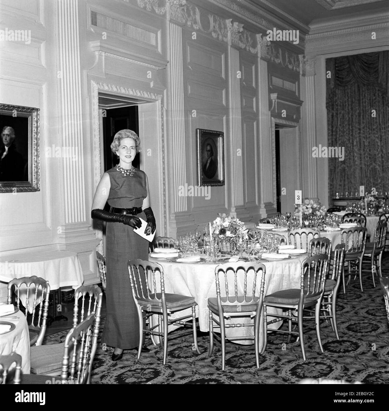 State dining room at the white house Black and White Stock Photos ...