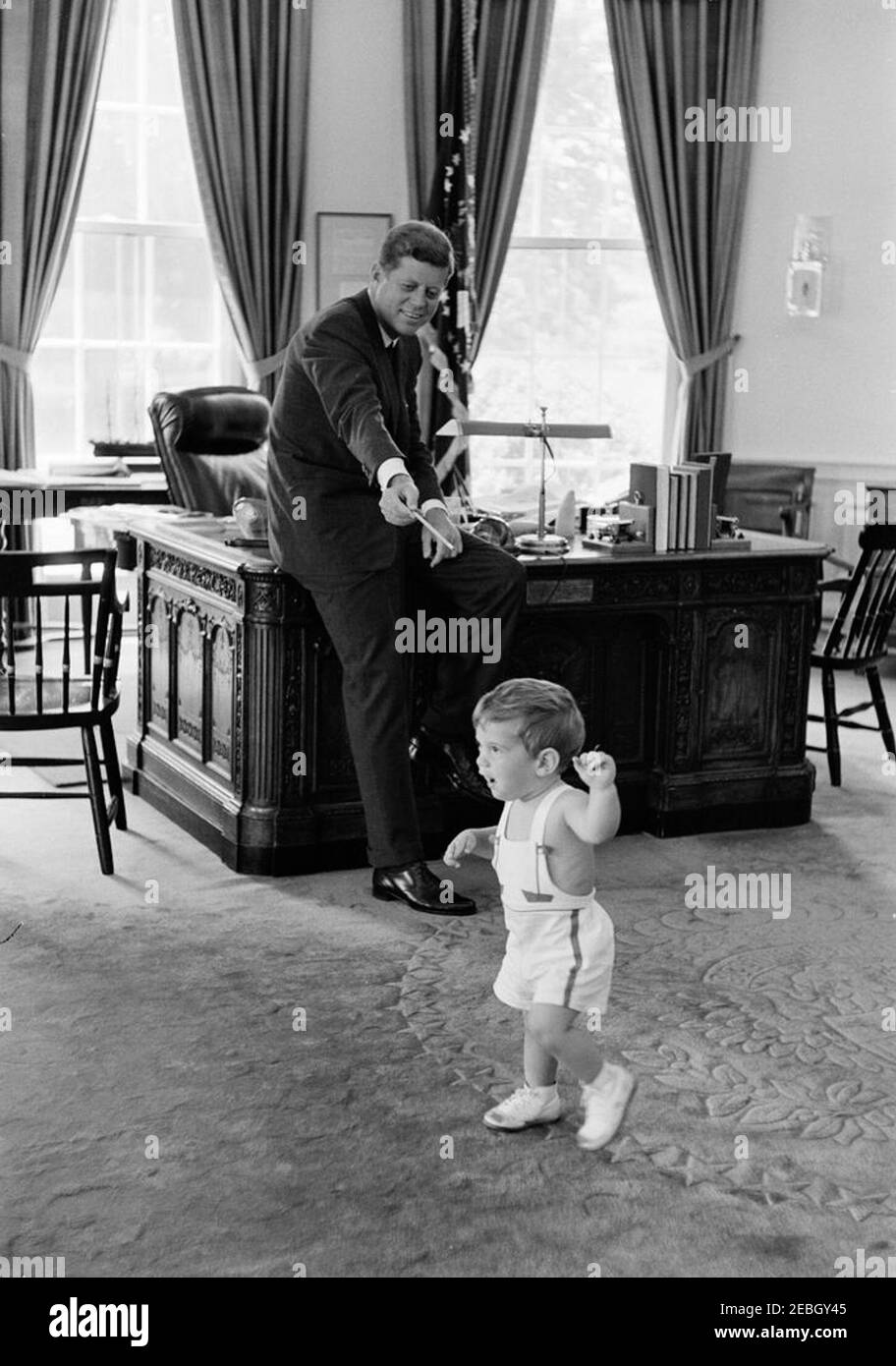 President Kennedy with John F. Kennedy, Jr. (JFK, Jr.). President John ...