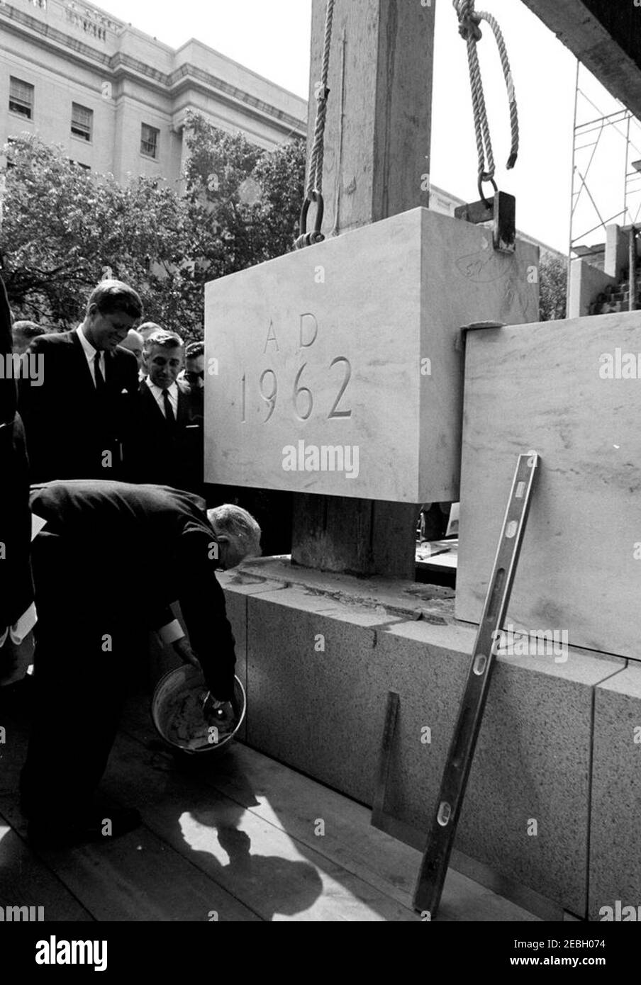 Cornerstone laying ceremony Black and White Stock Photos & Images - Alamy