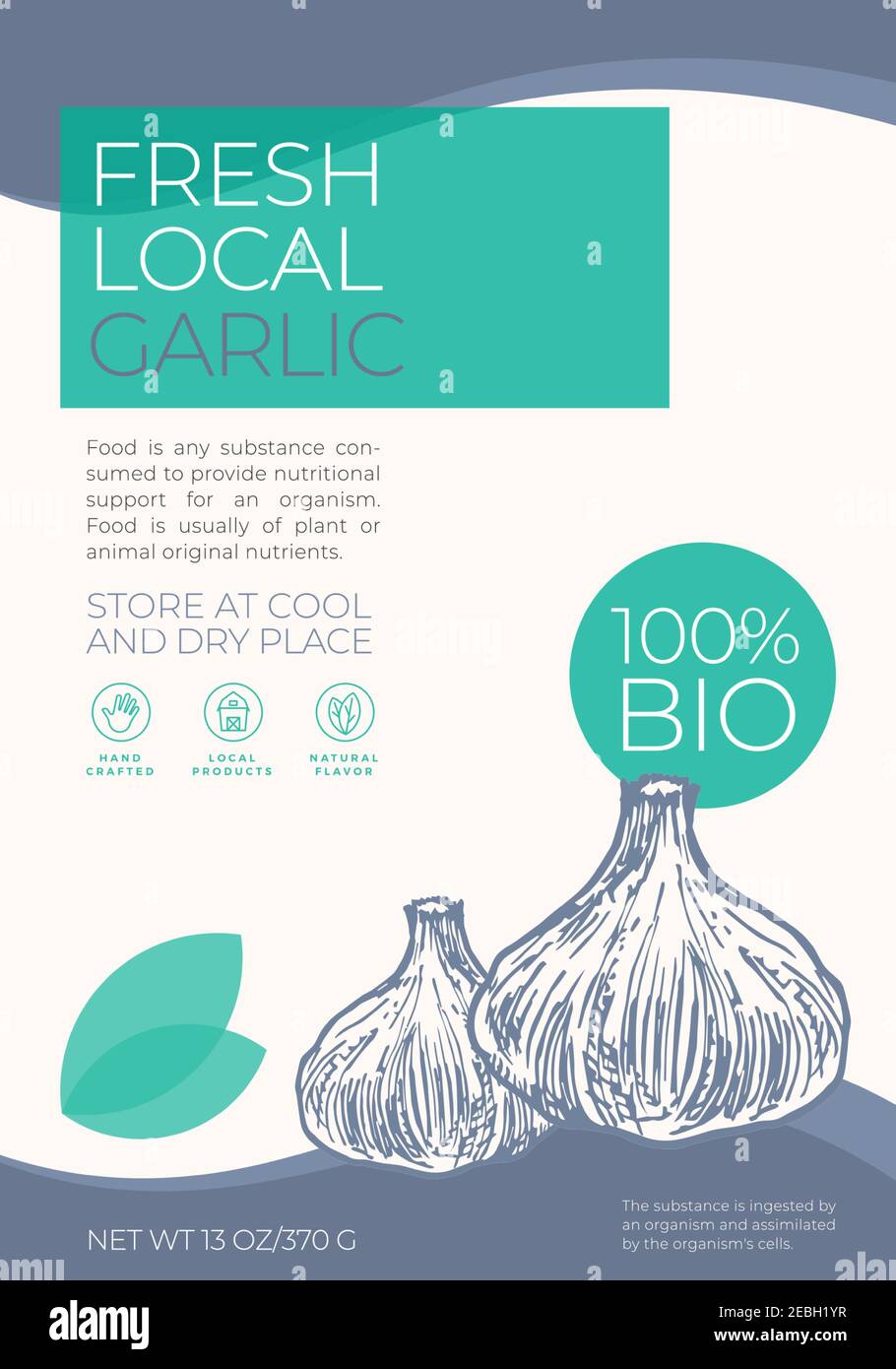 Fresh Local Vegetables Label Template. Abstract Vector Packaging Design ...