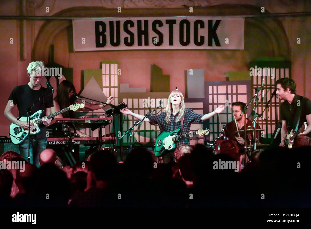 Lucy Rose performing live on stage during the Bushstock festival at ...