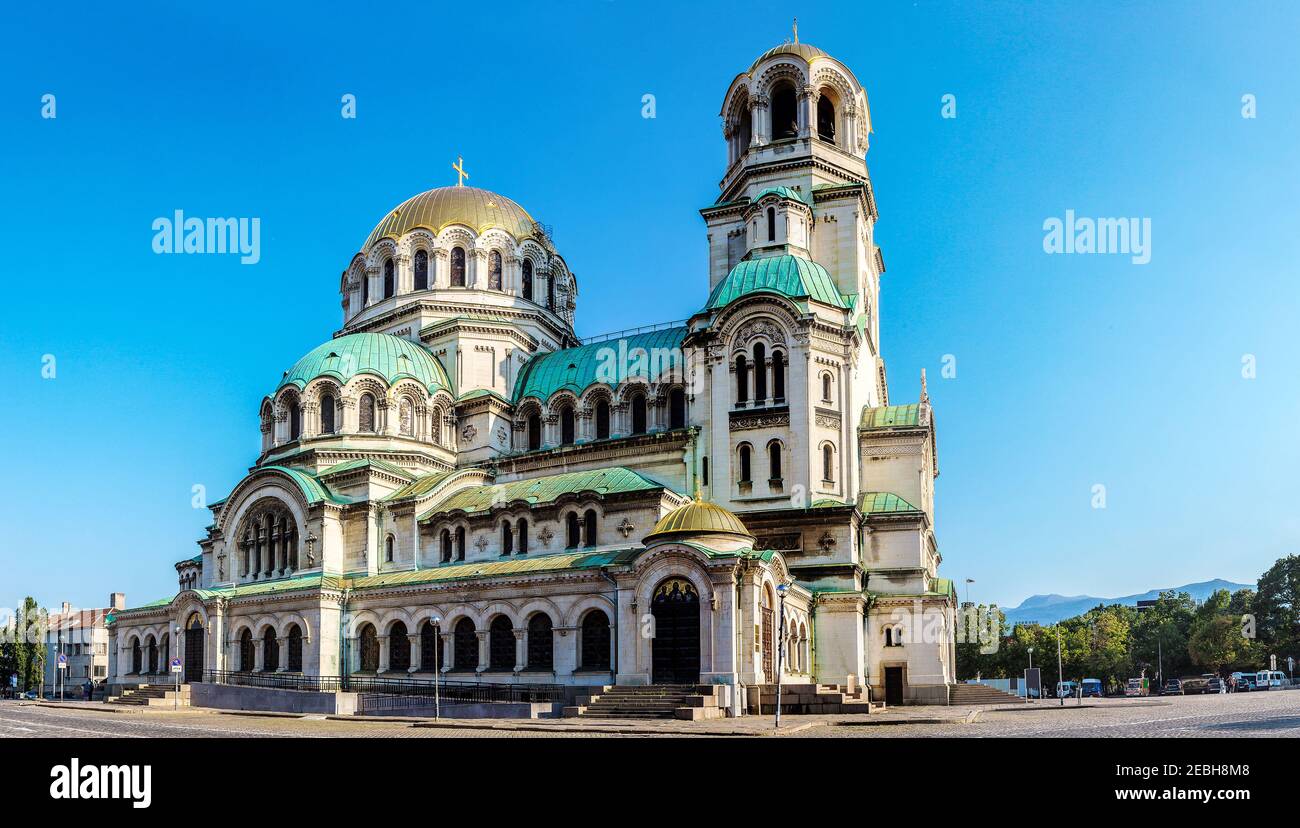 The Alexander Nevsky cathedral in Sofia, Bulgaria in a summer day Stock ...