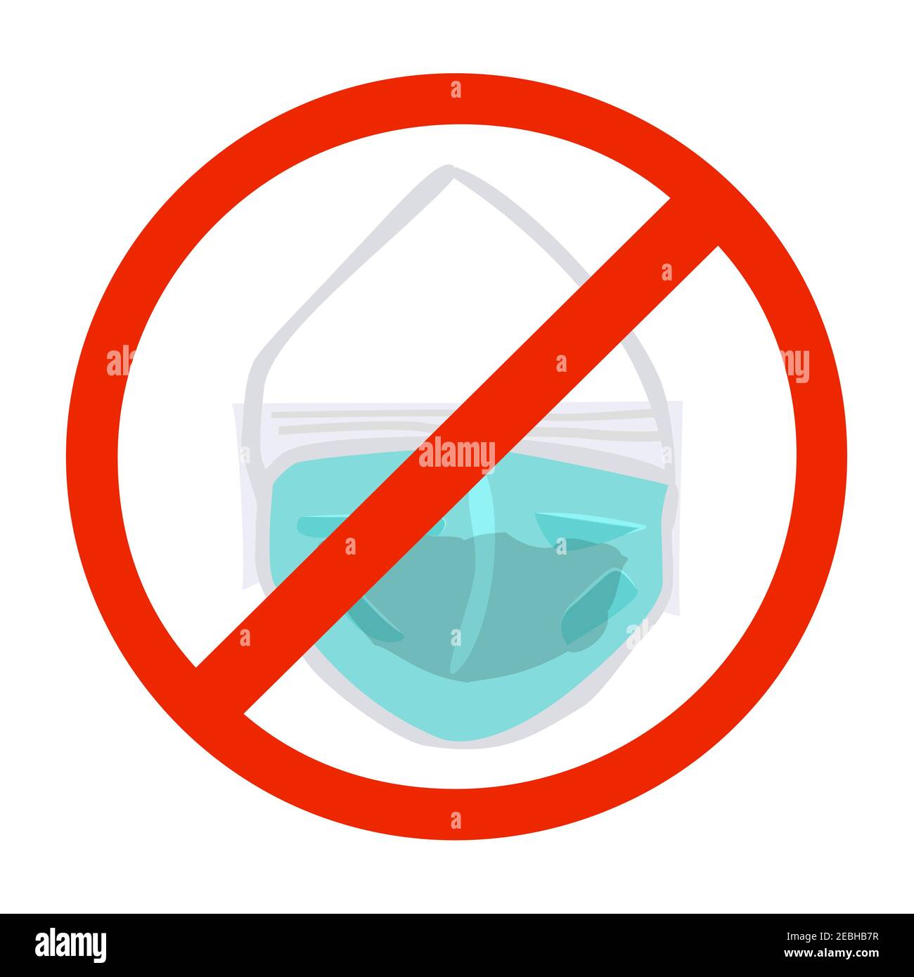 Dirty face mask sign isolated on white background. Red warning sign of ...