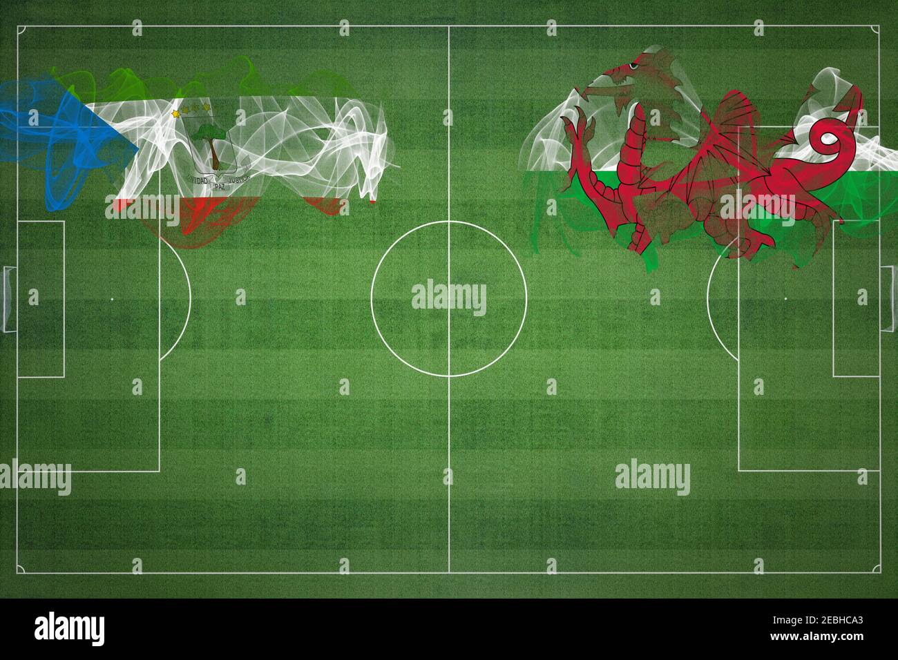 Equatorial Guinea vs Wales Soccer Match, national colors, national ...