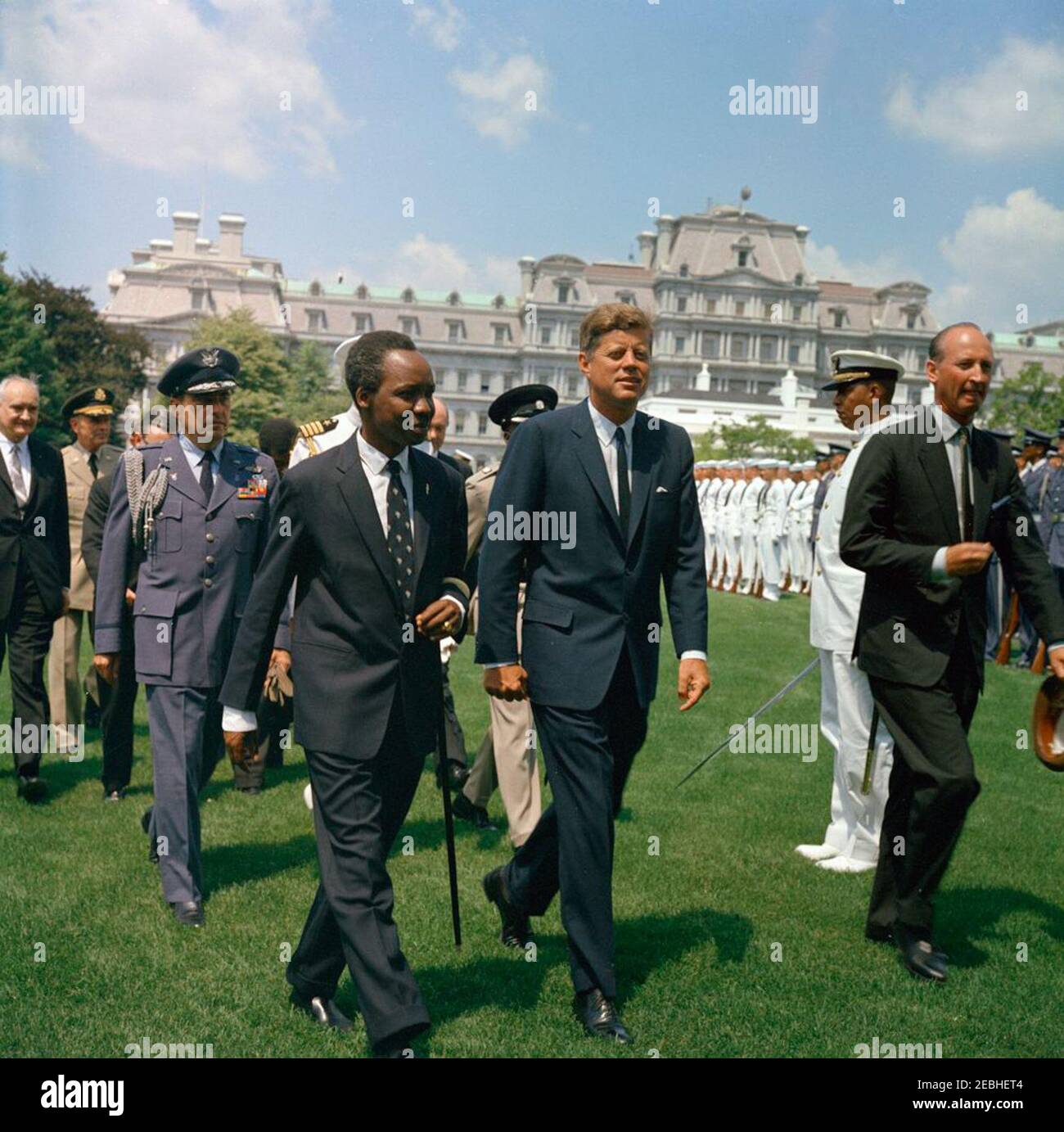 Arrival ceremony for Julius Nyerere, President of Tanganyika, 11:30AM ...